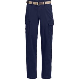 LANDS' END Cargohose mit G&uuml;rtel f&uuml;r Herren, Herren, size: regular, Blau, Baumwolle/Baumwoll-Mischung, by Lands' End