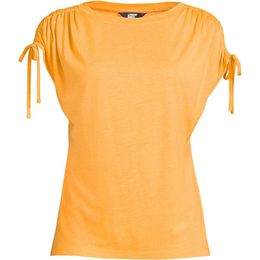 LANDS' END Leinenmix-Shirt mit geraffter Schulter in Petite-Gr&ouml;&szlig;e f&uuml;r Damen, Damen, size: petite, Orange, Leinen/Viskose, by Lands' End