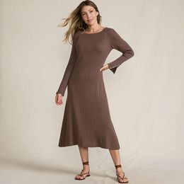 LANDS' END Strickkleid Silk Touch f&uuml;r Damen in Petite-Gr&ouml;&szlig;e, Damen, size: petite, Braun, Polyester/Nylon/Viskose, by Lands' End