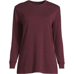 LANDS' END Lang&auml;rmeliges Supima Rundhalsshirt aus Interlock-Baumwolle, Damen, size: regular, Rot, Baumwolle/Elasthan, by Lands' End