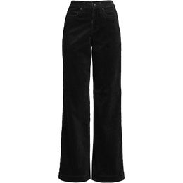 LANDS' END Breitcord-Hose High Waist mit weitem Bein f&uuml;r Damen in Plus-Gr&ouml;&szlig;e, Damen, size: plus, Schwarz, Elasthan/Baumwoll-Mischung, by Lands' End