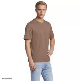 LANDS' END Super-T Kurzarm-Shirt f&uuml;r Herren, Classic Fit, Herren, size: regular, Braun, Baumwolle, by Lands' End