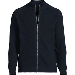 LANDS' END Feinstrick-Bomberjacke f&uuml;r Herren, Herren, size: regular, Blau, Baumwolle/Polyester, by Lands' End