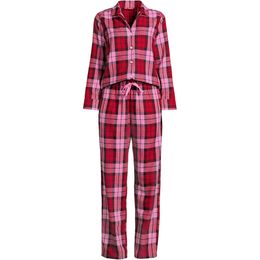 LANDS' END Pyjama-Set aus reinem Baumwoll-Flanell f&uuml;r Damen in Plus-Gr&ouml;&szlig;e, Damen, size: plus, Rot, by Lands' End