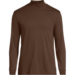 LANDS' END Supima Stehbundshirt f&uuml;r Herren, Classic Fit, Herren, size: regular, Braun, Baumwolle, by Lands' End