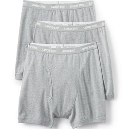 LANDS' END Baumwoll-Boxershorts f&uuml;r Herren (3er-Set), Herren, size: regular, Grau, Baumwolle, by Lands' End