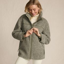 LANDS' END Sherpa-Fleecejacke f&uuml;r Damen, Damen, size: regular, Gr&uuml;n, Polyester, by Lands' End