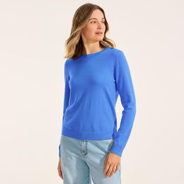 LANDS' END Merino-Pullover f&uuml;r Damen, Damen, size: regular, Blau, Wolle, by Lands' End