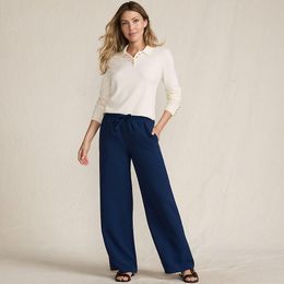 LANDS' END Flie&szlig;ende Webhose mit Elastikbund f&uuml;r Damen, Damen, size: regular, Blau, Polyester, by Lands' End