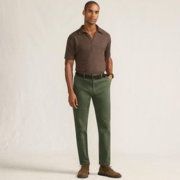 LANDS' END Straight Fit Chinos mit Textur f&uuml;r Herren, Herren, size: regular, Gr&uuml;n, Baumwolle/Baumwoll-Mischung, by Lands' End