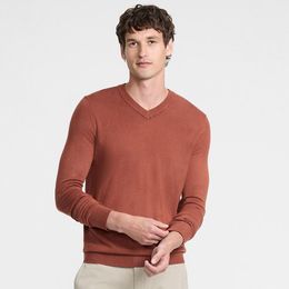 LANDS' END CashTouch Feinstrick-Pullover f&uuml;r Herren, Herren, size: regular, Braun, Polyester, by Lands' End