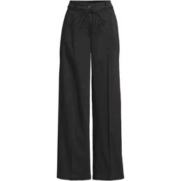 LANDS' END Weite Chinos High Waist aus Lyocell-Mix f&uuml;r Damen in Petite-Gr&ouml;&szlig;e, Damen, size: petite, Schwarz, Baumwolle/Baumwoll-Mischung, by Lands' End