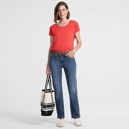LANDS' END All-Day CoolMax Straight Fit Jeans Mid Waist, Damen, size: regular, Blau, by Lands' End