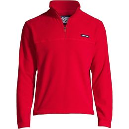 Anyweather Fleece-Pullover mit Rei&szlig;verschluss, Herren, size: regular, Rot, Polyester, by Lands' End