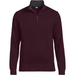 Rei&szlig;verschluss-Pullover aus Bedford-Ripp f&uuml;r Herren, Herren, size: regular, Lila, Baumwolle, by Lands' End