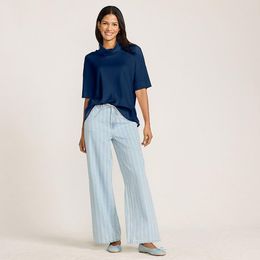LANDS' END Gemusterte Jeans mit weitem Bein High Waist, Damen, size: regular, Blau, by Lands' End