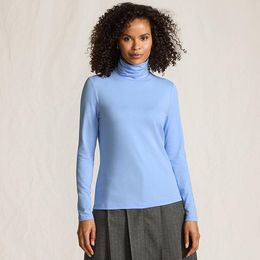 LANDS' END Rollkragenshirt aus Baumwoll/Modalmix, Damen, size: regular, Blau, Baumwolle/Elasthan/Baumwolle Modal, by Lands' End
