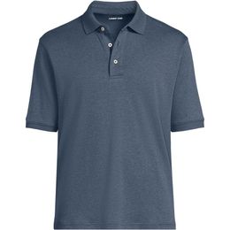 LANDS' END Supima Kurzarm-Polo f&uuml;r Herren, Classic Fit, Herren, size: regular, Blau, Baumwolle, by Lands' End