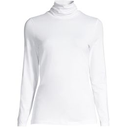 LANDS' END Rollkragenshirt aus Baumwoll/Modalmix, Damen, size: regular, Wei&szlig;, Baumwolle/Elasthan/Baumwolle Modal, by Lands' End