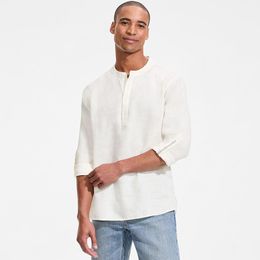 LANDS' END Grandad-Hemd aus reinem Leinen f&uuml;r Herren, Herren, size: Mens Regular, Elfenbein, Leinen, by Lands' End