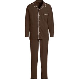 LANDS' END Jersey-Pyjamaset f&uuml;r Herren, Herren, size: regular, Braun, Elasthan/Baumwoll-Mischung, by Lands' End