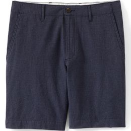 LANDS' END Soft Ease Classic Fit Leinenmix-Shorts f&uuml;r Herren, 18 cm, Herren, size: regular, Blau, Leinen/Baumwoll-Mischung, by Lands' End