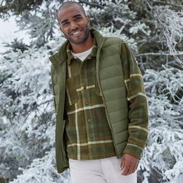 LANDS' END Ultraleichte verstaubare Wanderweight-Daunenweste f&uuml;r Herren, Herren, size: regular, Gr&uuml;n, Polyester/Nylon/Daunen, by Lands' End