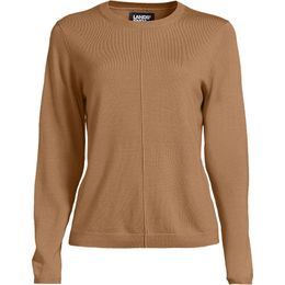 LANDS' END Merino-Pullover f&uuml;r Damen in Petite-Gr&ouml;&szlig;e, Damen, size: petite, Beige, Wolle, by Lands' End