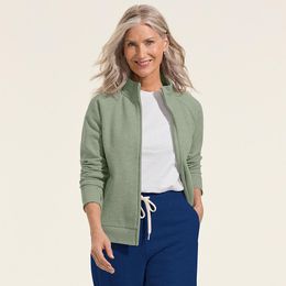 LANDS' END Serious Sweats Rei&szlig;verschluss-Jacke f&uuml;r Damen, Damen, size: regular, Gr&uuml;n, Baumwoll-Mischung/Polyester-Mischung, by Lands' End