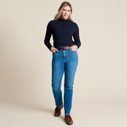 LANDS' END Straight Fit Recover High Waist Jeans in Petite-Gr&ouml;&szlig;e, Damen, size: petite, Blau, Baumwoll-Mischung, by Lands' End