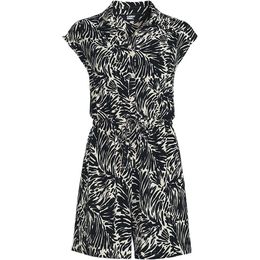 LANDS' END Kurzer Jumpsuit Knitterfrei f&uuml;r Damen, Damen, size: regular, Schwarz, Polyester, by Lands' End