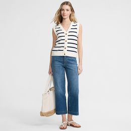 LANDS' END Recover Culotte-Jeans High Waist, Damen, size: regular, Blau, Baumwolle/Elasthan, by Lands' End