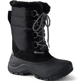 LANDS' END Schneestiefel EXPEDITION f&uuml;r Damen, Damen, size: regular, Schwarz, Nylon/Leder/Gummi, by Lands' End
