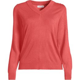 LANDS' END CashTouch Pullover mit V-Ausschnitt f&uuml;r Damen in Petite-Gr&ouml;&szlig;e, Damen, size: petite, Orange, Polyacryl, by Lands' End