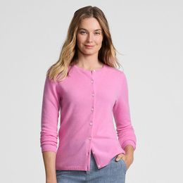 LANDS' END Kaschmir-Cardigan mit rundem Ausschnitt in Petite-Gr&ouml;&szlig;e, Damen, size: petite, Pink, Kaschmir, by Lands' End