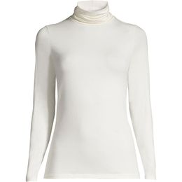 LANDS' END Rollkragenshirt aus Baumwoll/Modalmix, Damen, size: regular, Elfenbein, Baumwolle/Elasthan/Baumwolle Modal, by Lands' End