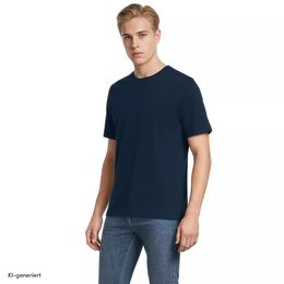 LANDS' END Super-T Kurzarm-Shirt f&uuml;r Herren, Classic Fit, Herren, size: regular, Blau, Baumwolle, by Lands' End