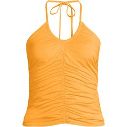 LANDS' END Wandelbares Neckholder-Tankinitop mit Raffungen f&uuml;r Damen, Damen, size: regular, Orange, Elasthan/Nylon, by Lands' End