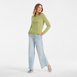 LANDS' END Merino-Pullover f&uuml;r Damen in Petite-Gr&ouml;&szlig;e, Damen, size: petite, Gr&uuml;n, Wolle, by Lands' End