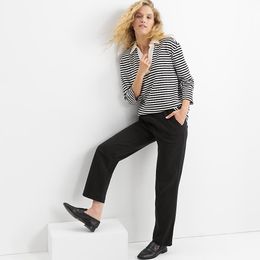 LANDS' END Straight Fit Freizeithose SPORT KNIT f&uuml;r Damen, Damen, size: regular, Schwarz, Baumwolle, by Lands' End