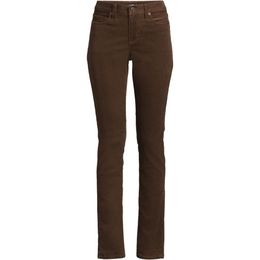 LANDS' END Straight Fit Cordhose Mid Waist f&uuml;r Damen in Petite-Gr&ouml;&szlig;e, Damen, size: petite, Braun, Baumwoll-Mischung, by Lands' End