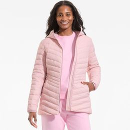 LANDS' END Daunenjacke WANDERWEIGHT Verstaubar Ultraleicht mit Kapuze f&uuml;r Damen in Petite-Gr&ouml;&szlig;e, Damen, size: petite, Pink, Nylon/Daunen, by Lands' End