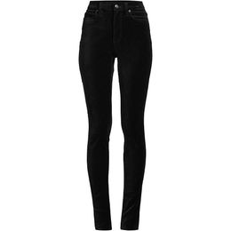 LANDS' END Slim Fit Samthose High Waist f&uuml;r Damen in Plus-Gr&ouml;&szlig;e, Damen, size: plus, Schwarz, Baumwoll-Mischung, by Lands' End