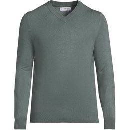 LANDS' END CashTouch Feinstrick-Pullover f&uuml;r Herren, Herren, size: regular, Gr&uuml;n, Polyester, by Lands' End