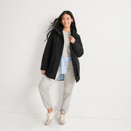 LANDS' END Wasserdichter Parka SQUALL f&uuml;r Damen in Petite-Gr&ouml;&szlig;e, Damen, size: petite, Schwarz, Nylon, by Lands' End