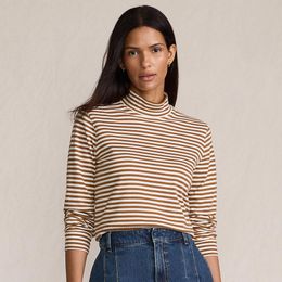 LANDS' END Stehkragen-Shirt in Petite-Gr&ouml;&szlig;e, Damen, size: petite, Braun, Baumwolle, by Lands' End