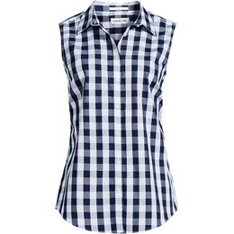 LANDS' END B&uuml;gelleichte &auml;rmellose Hemdbluse f&uuml;r Damen, Damen, size: regular, Blau, Baumwolle, by Lands' End