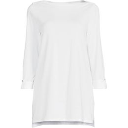 LANDS' END Langes Supima-Shirt mit U-Boot-Ausschnitt f&uuml;r Damen, Damen, size: regular, Wei&szlig;, Baumwolle, by Lands' End