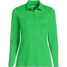 LANDS' END Supima-Poloshirt mit langen &Auml;rmeln f&uuml;r Damen, Damen, size: regular, Gr&uuml;n, Baumwolle, by Lands' End