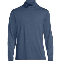 Super-T Rollkragenshirt f&uuml;r Herren, Classic Fit, Herren, size: regular, Blau, Baumwolle, by Lands' End